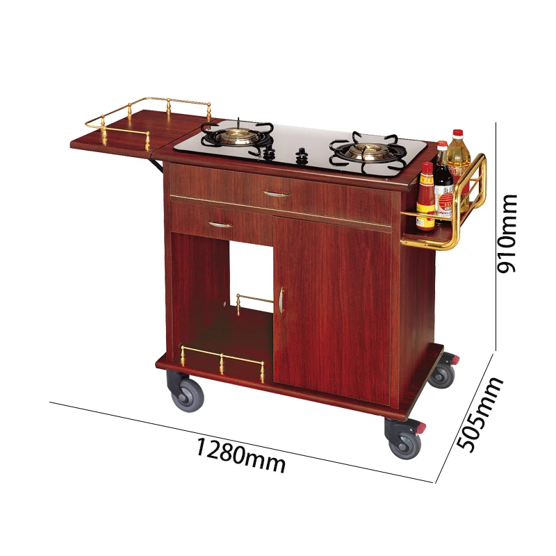 Tekoware Collapsible Cooking Cart Double Head Stove Food Serving Flambe ...