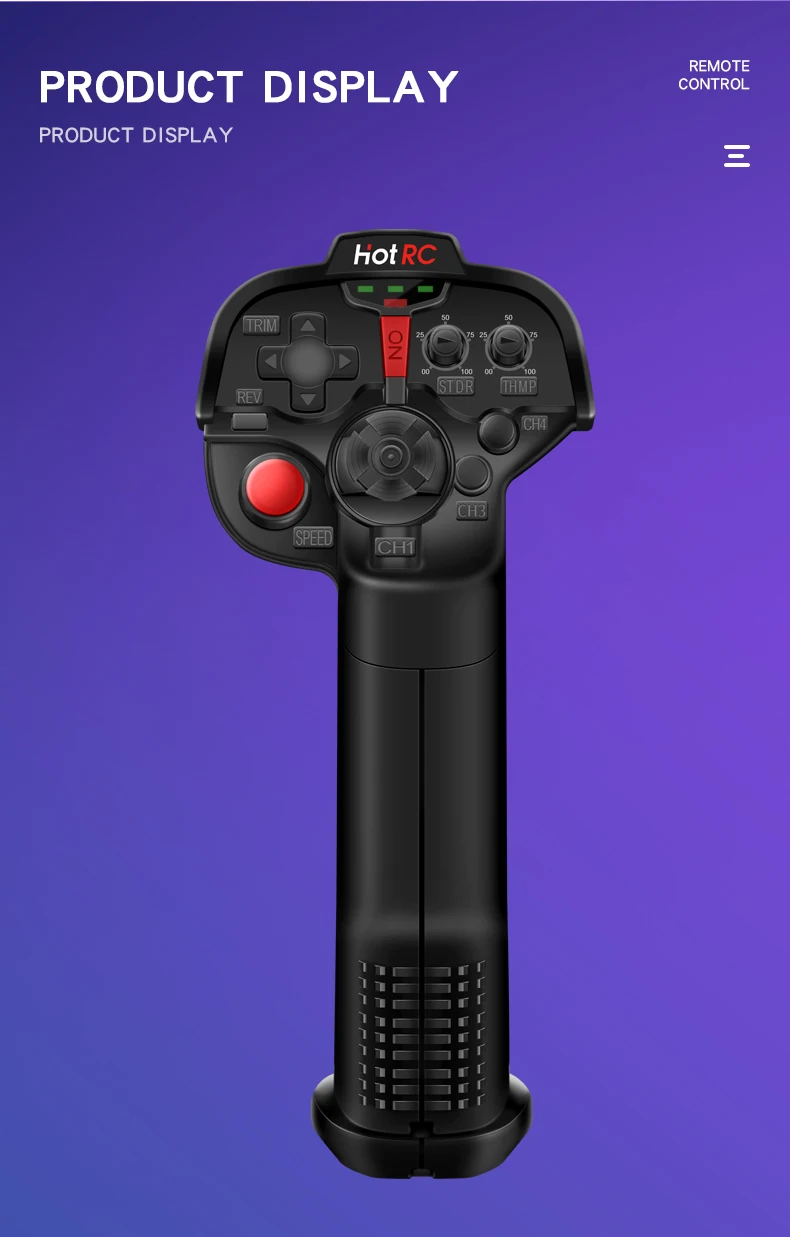 Hotrc Ds-4a Single-handed 4ch Radio Transmitter With Receiver For Rc ...