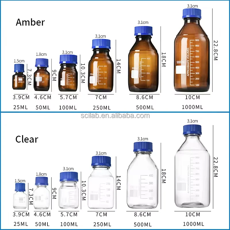 GL45 Borosilicate Glass Reagent Bottles - Customized Support