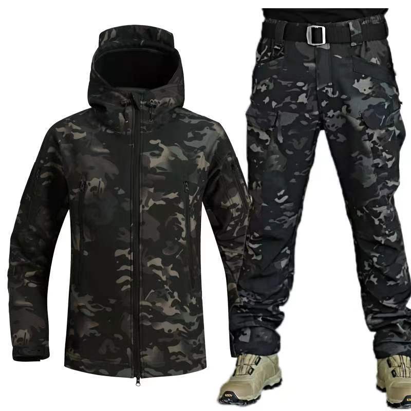 Tactical Track Suit Men's Outdoor Autumn and Winter Fleece