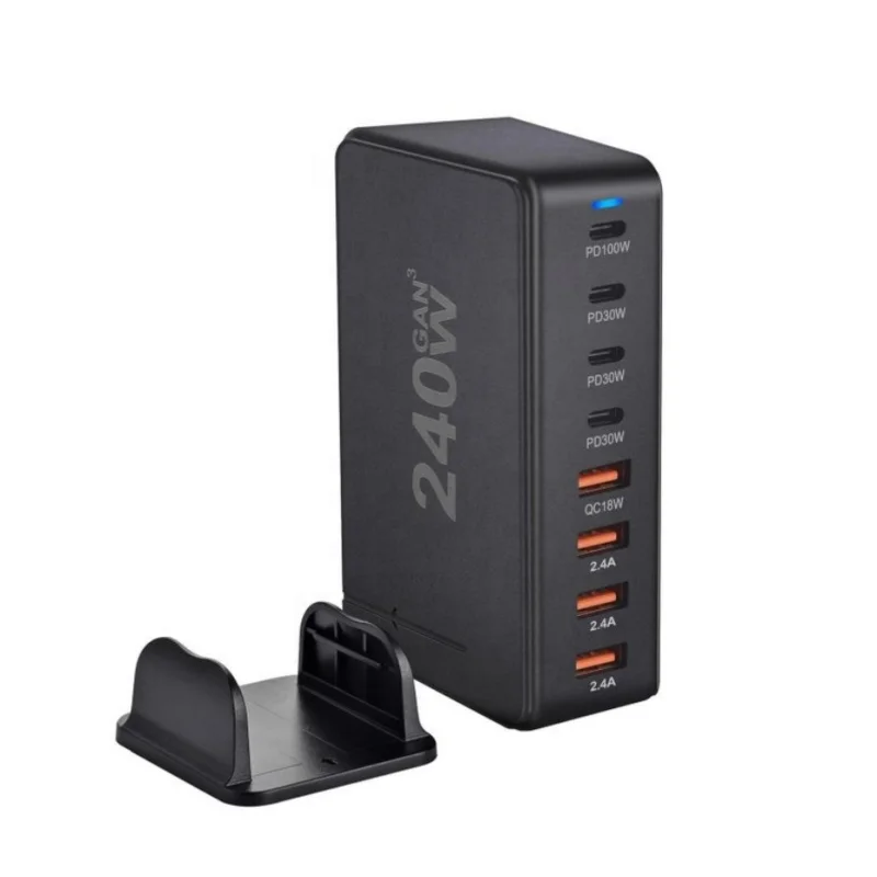 240W PD QC3.0 GaN Multi-ports USB and Type-C EU AU USA UK Fast Charger ...