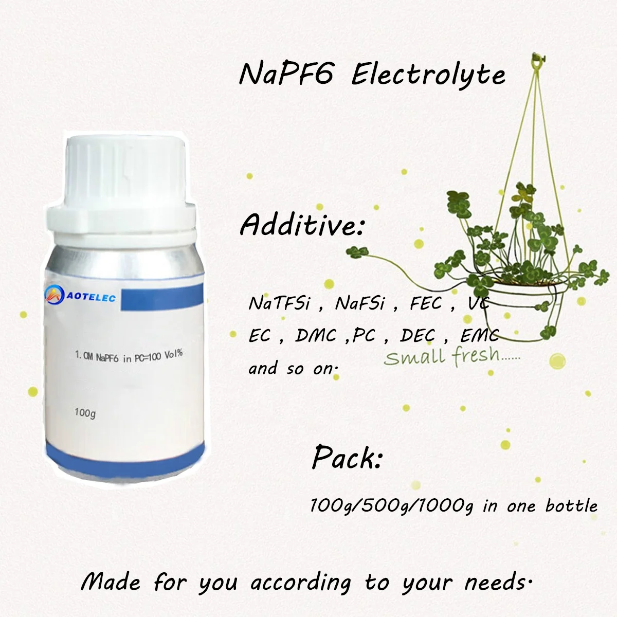 Napf6 Sodium Battery Electrolyte For Na Battery Raw Material - Buy ...