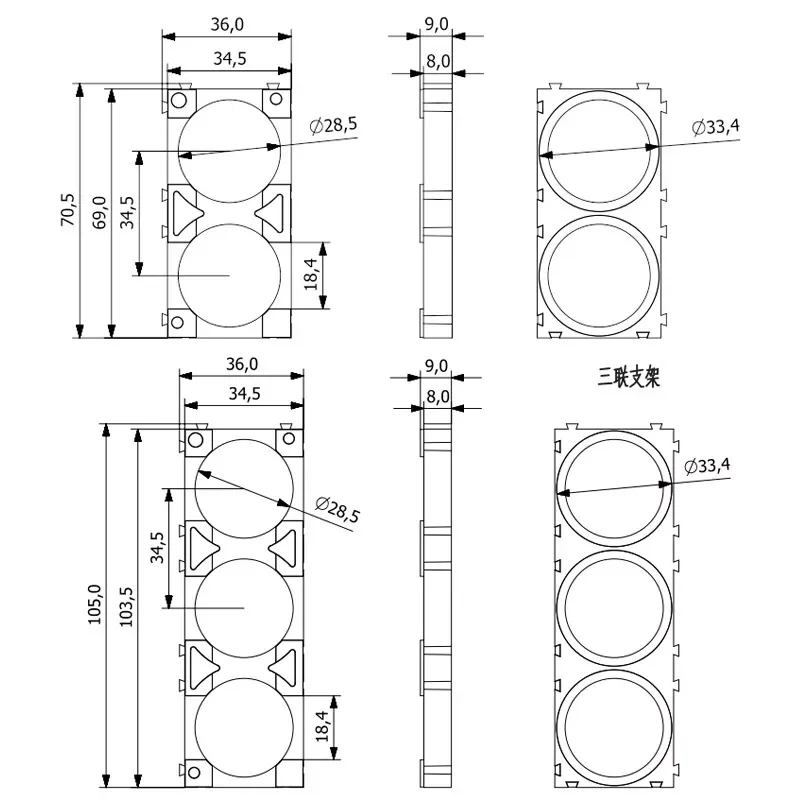 33140 46160 32650 32700 Battery Holder Plastic Spacer Bracket 2p 3p ...
