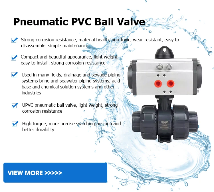 Cqatmt Pneumatic Pvc Ball Valve Upvc Pneumatic Valve Air Actuator True ...
