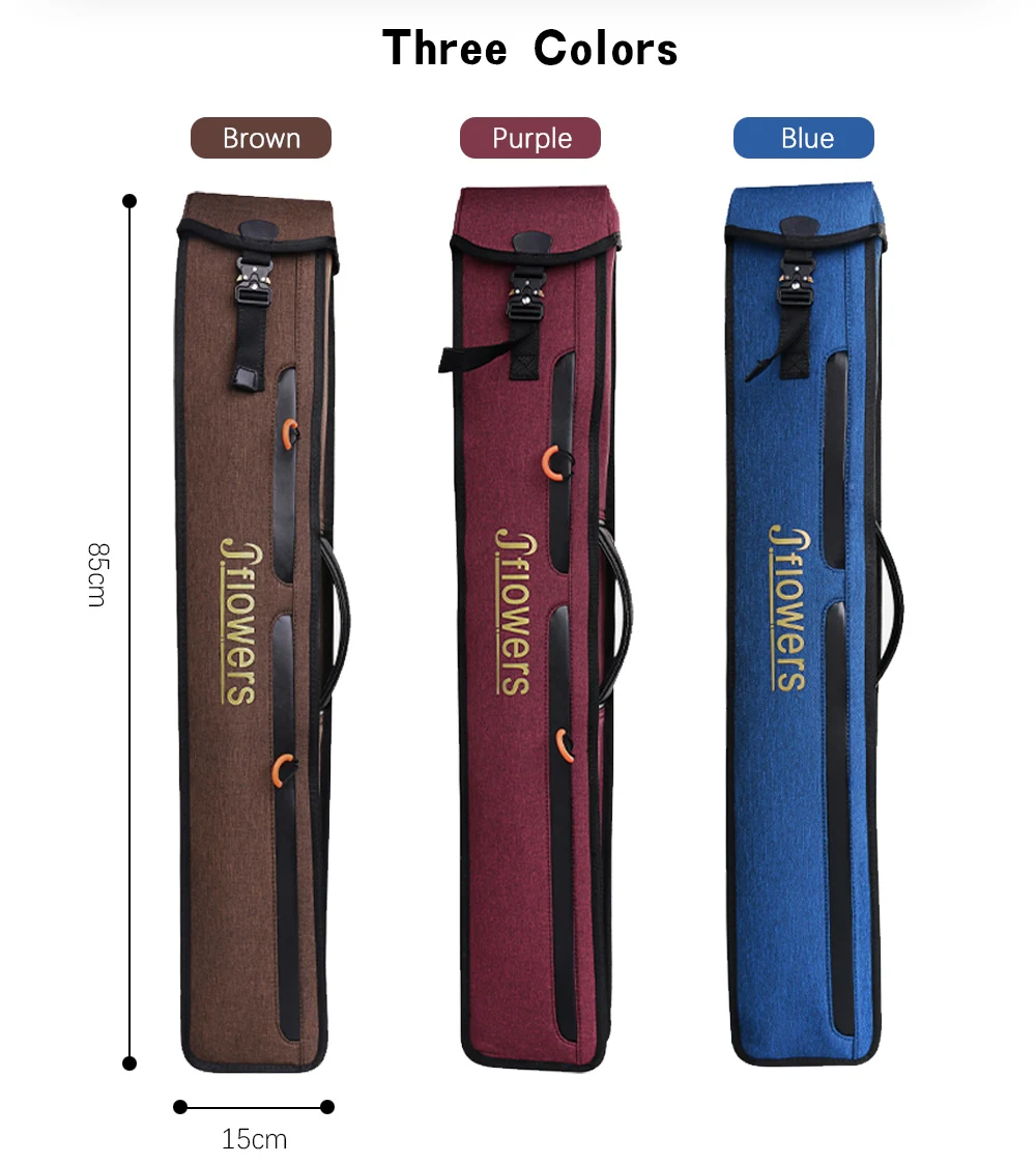 Jflower Billiard Case 3 Butts 5 Shafts 8 Holes Cue Case 85*10*15cm ...