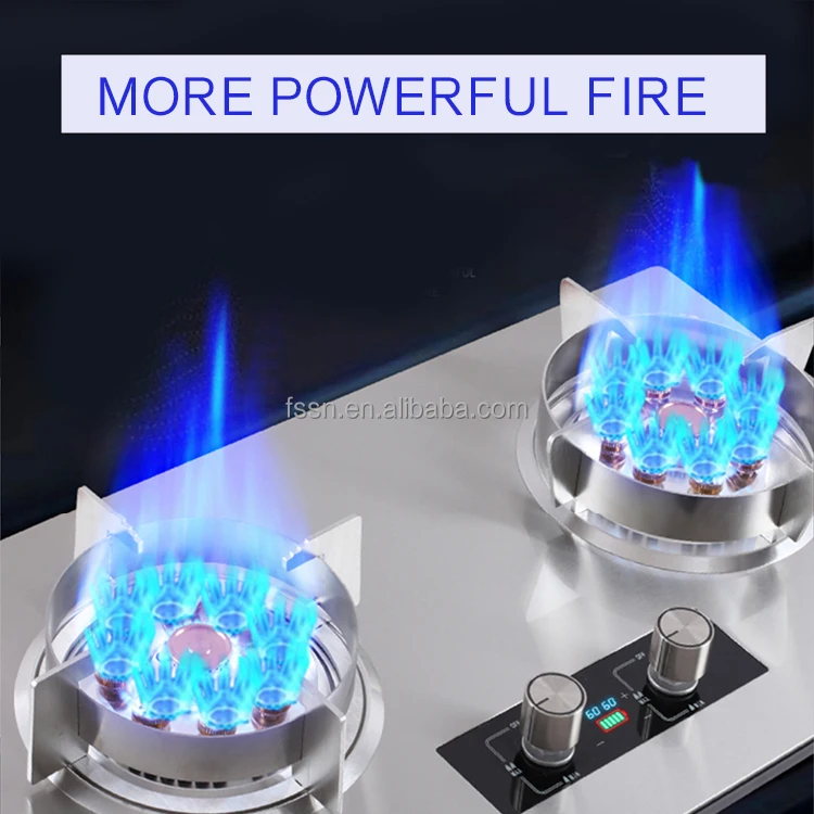 2 Burner Gas Stove - Built-In LPG Gas Cooker, Stainless Steel Top ...