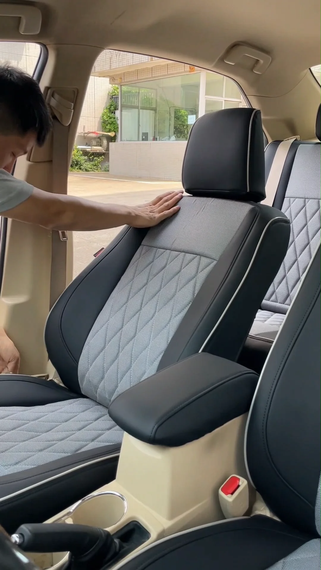 Universal Eco-friendly Breathable Cotton Linen Fabric Car Seat Covers ...