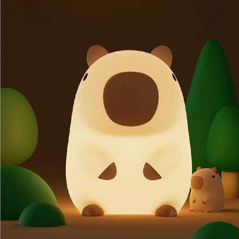Cute Capybara Night Light - USB Rechargeable & Touch Control