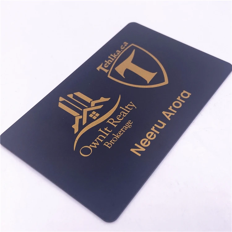 Luxury Matte Black Nfc Business Card Black Pvc Nfc Card Matte Black For ...