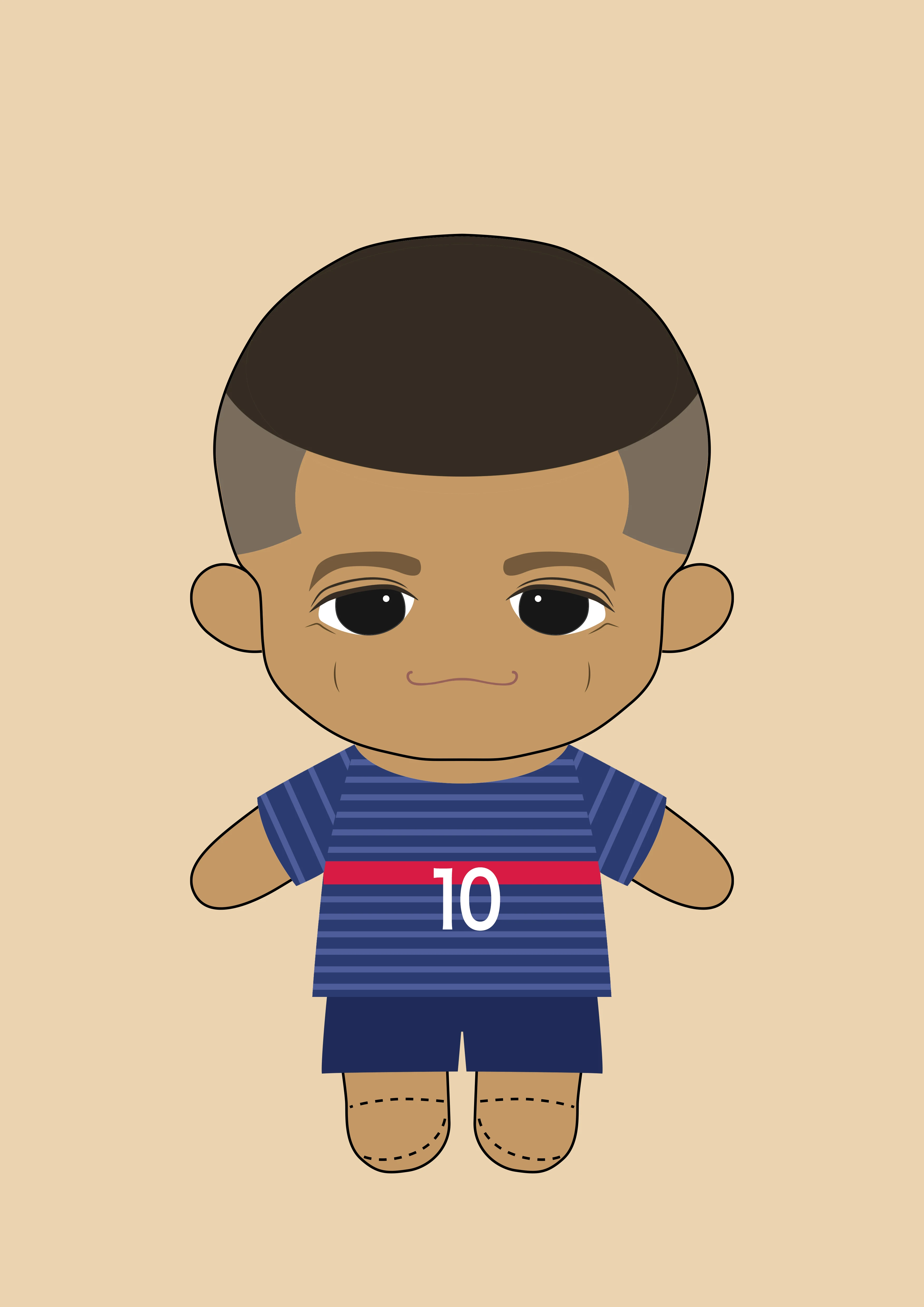 New Fashion Cartoon Football Player Mascot Mbape Stuffed Toy Doll ...