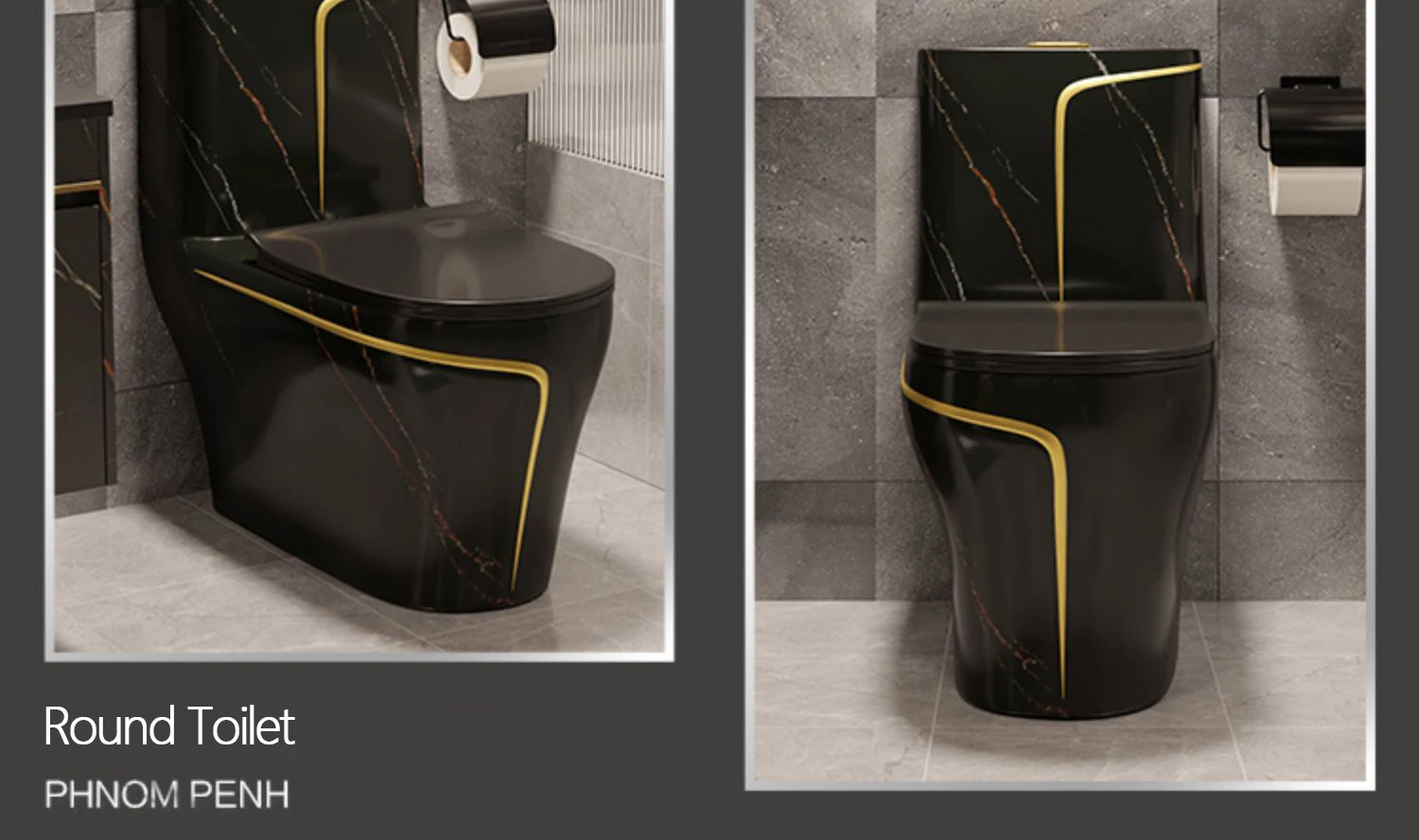Luxury Gold Rim Black Colored Toilets Bowl Ceramic Sanitary Ware Water ...
