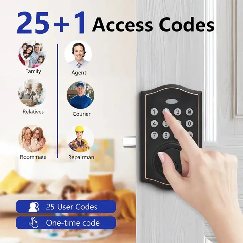 Elock Es223 Programmable Automatical Smart Deadbolt Lock Password Pin ...