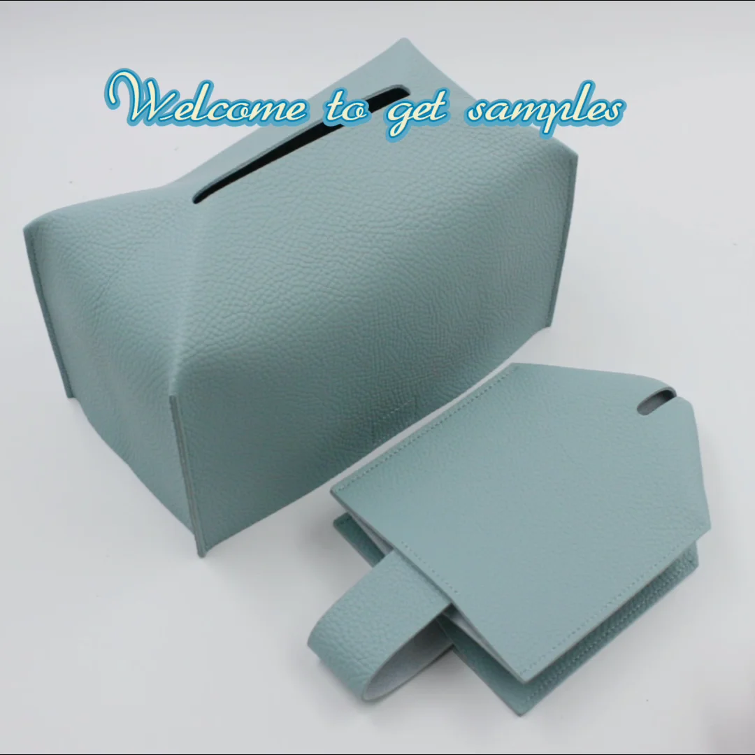 Modern Square Tissue Box Organizer Tissue Box Cover Pu Leather Paper ...