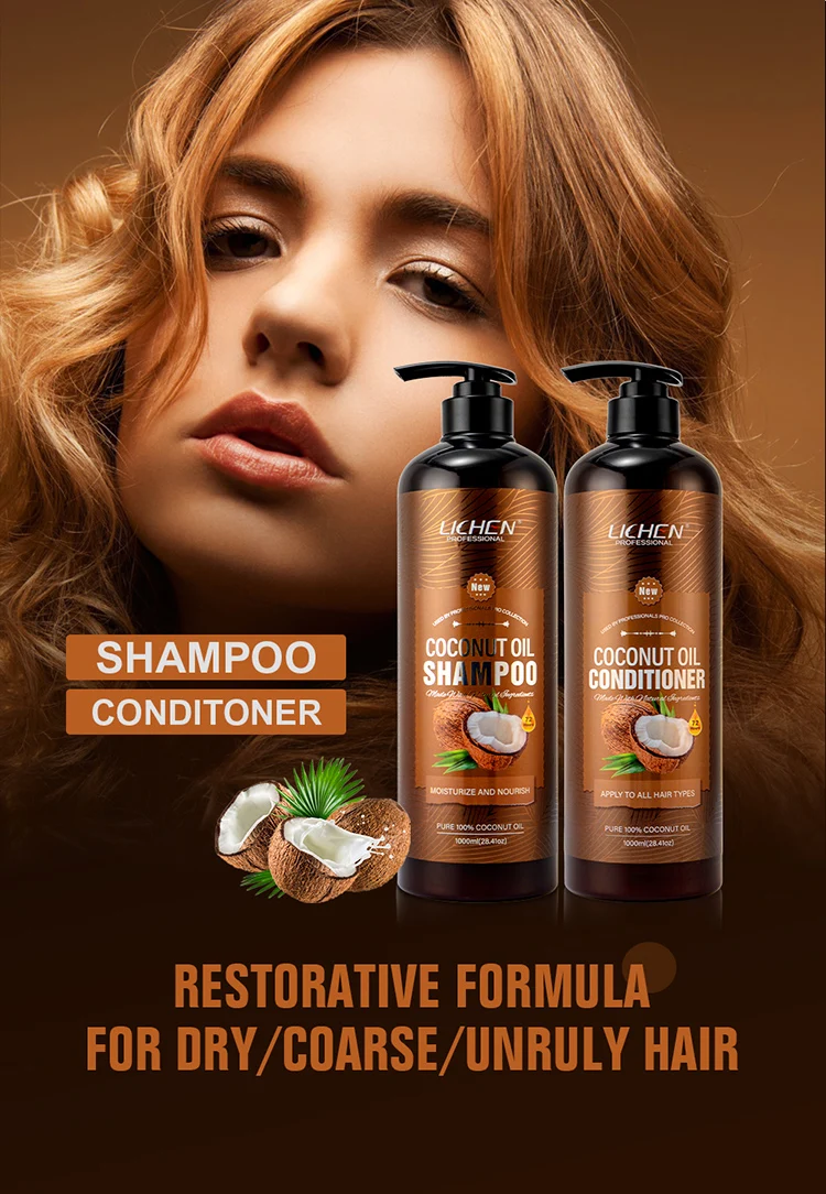 1 Liter Natural Organic Coconut Shampoo and Conditioner Private Label ...