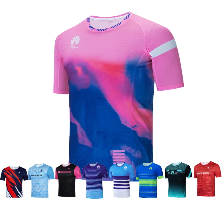 Custom 100% Polyester Quick Dry Breathable Sublimation Running Shirts ...