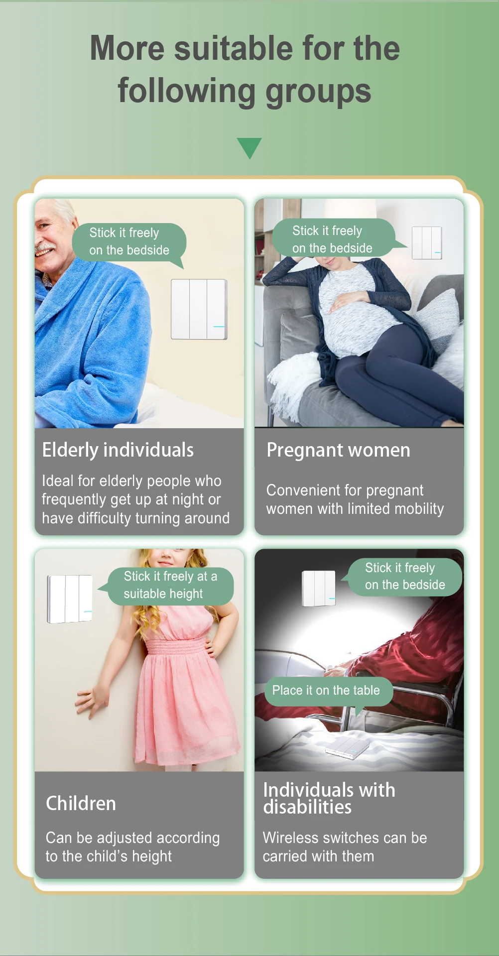 3 Gang 3 Way Wall Wireless Light Switch with Mini Receiver 6 Major ...