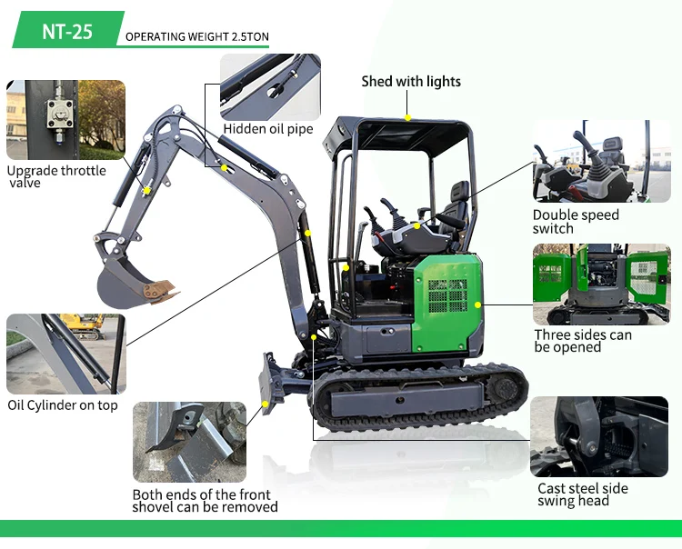 Chinese Excavator Mini Digger 0.8 Ton 1 Ton Mini Micro Excavator 0.8ton ...