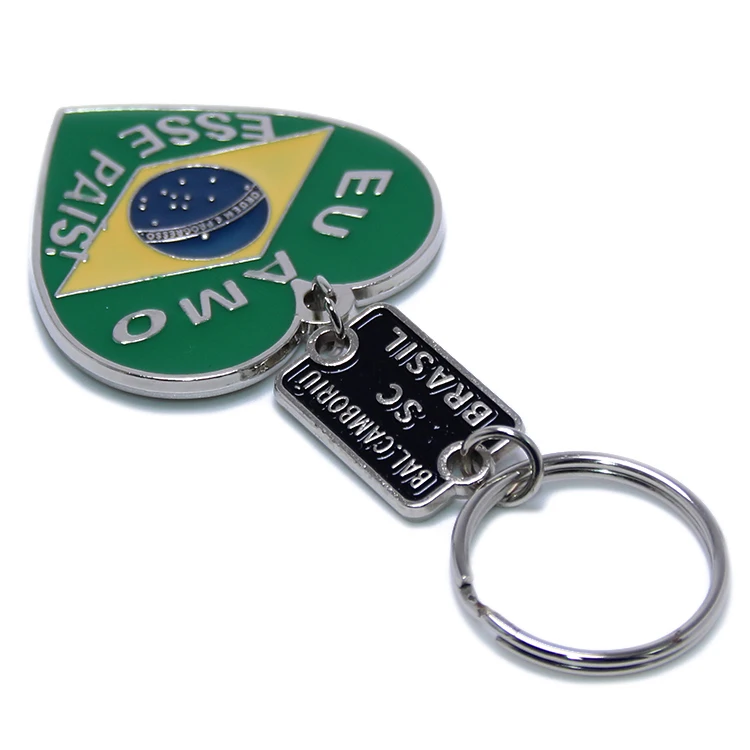 Custom Heart Shape Brazil Souvenir Keychain - Ageotoy FK6603