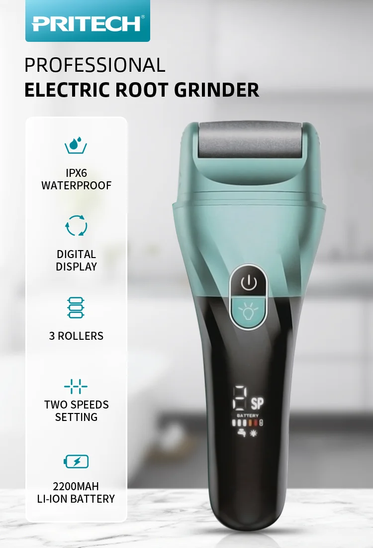 Pritech Pedicure Electric Foot File Interchangeable Roller Head Electric Foot Grinder Callus ...