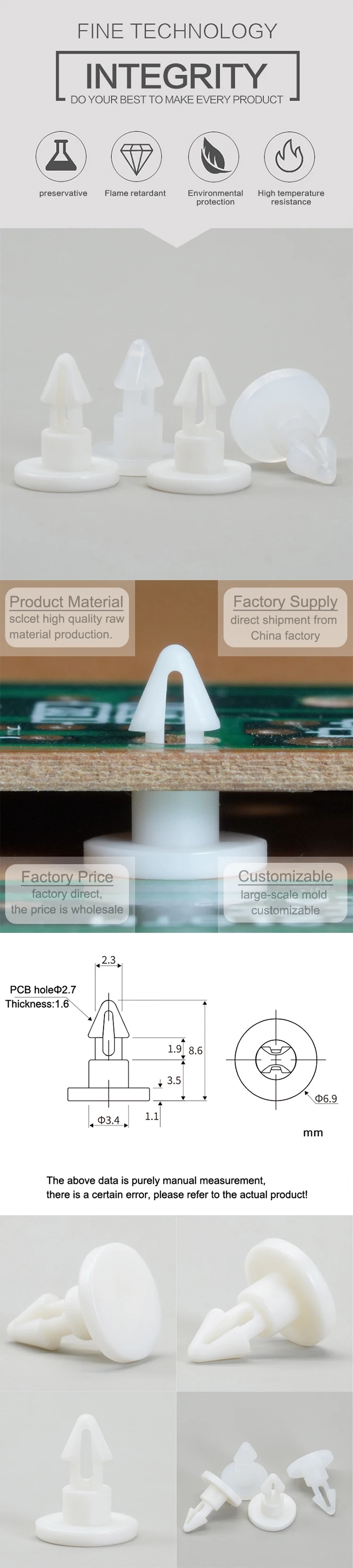 Nylon Pa66 Reverse Locking Pcb Spacers For Electronics Oem | Wholesale