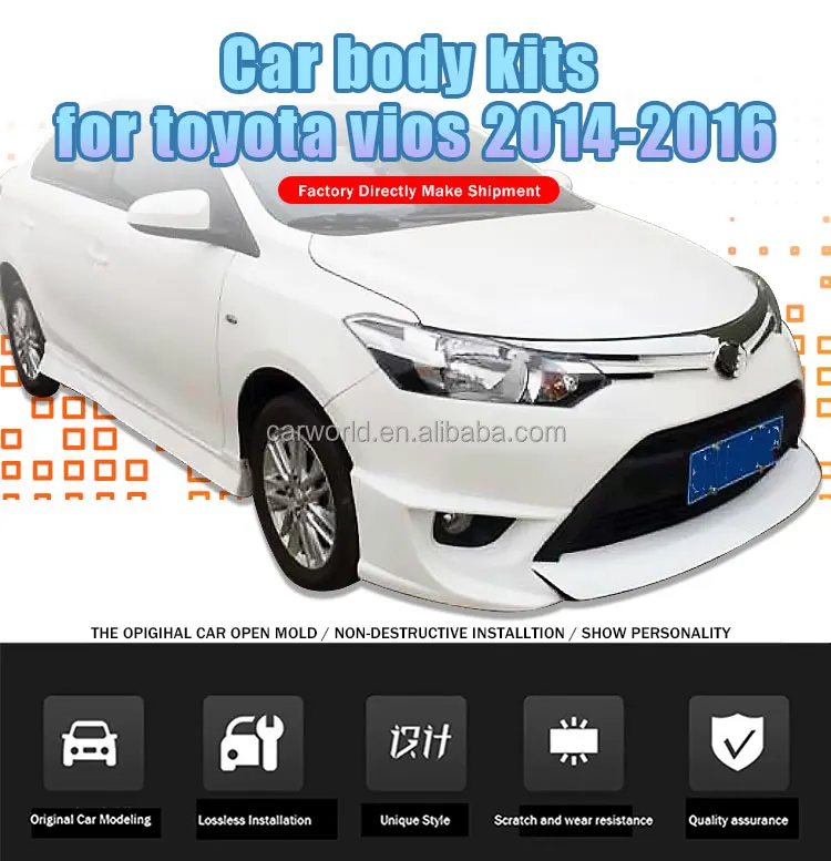 Car Accessories Body Kits - Rear Diffuser Lip for Toyota Vios 2014-2016