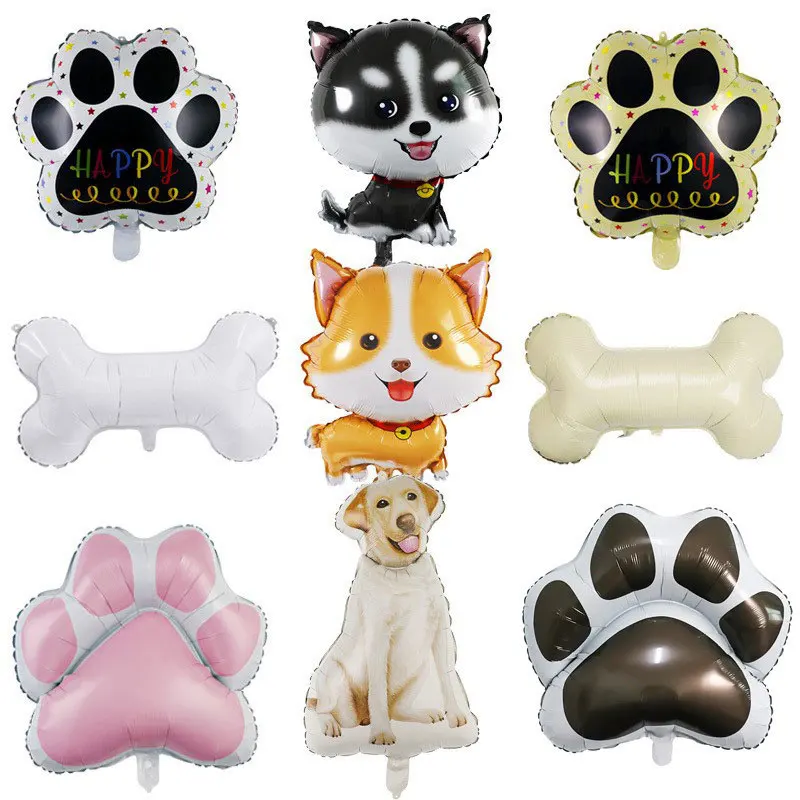 Cute Cartoon Dog's Paw Bone Dog Themed Aluminum Foil Balloon Dog ...
