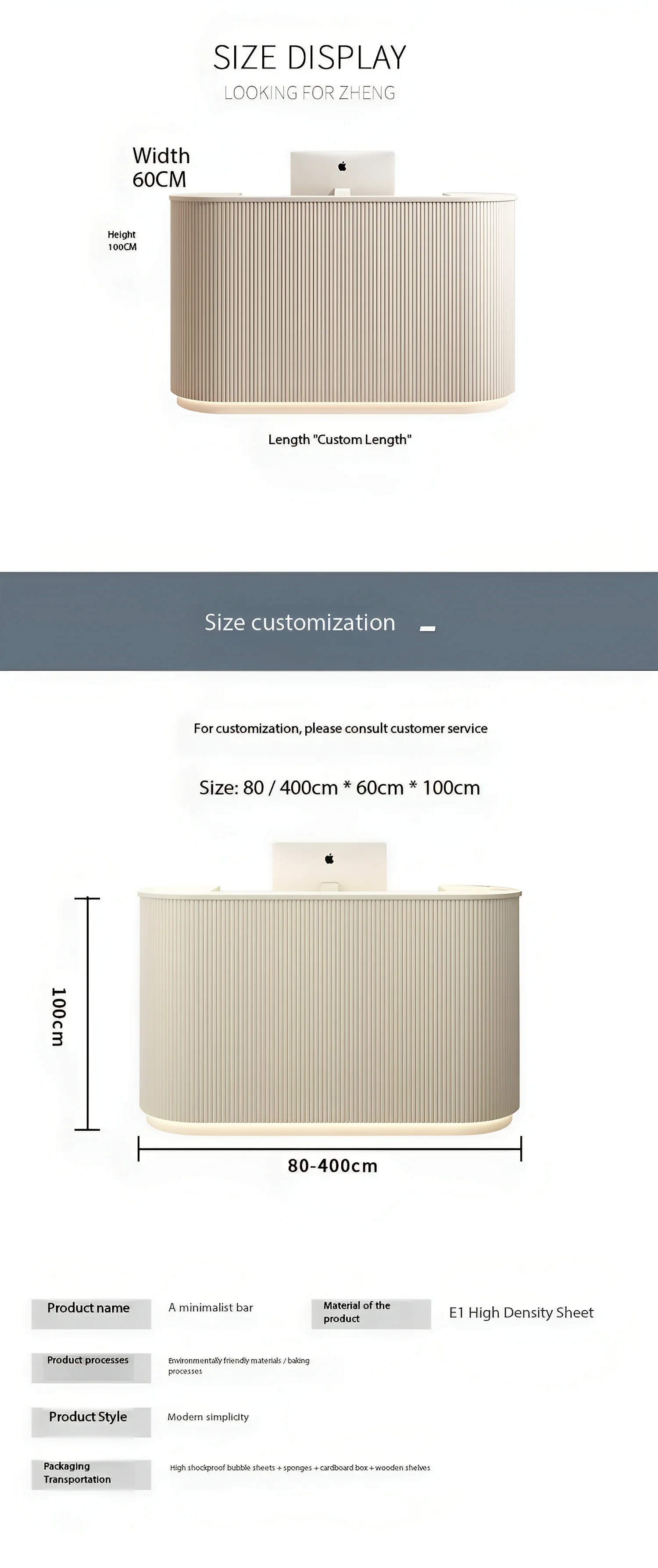 Custom Reception Desk Beauty Salon Counter Nail Salon Circular SPA ...