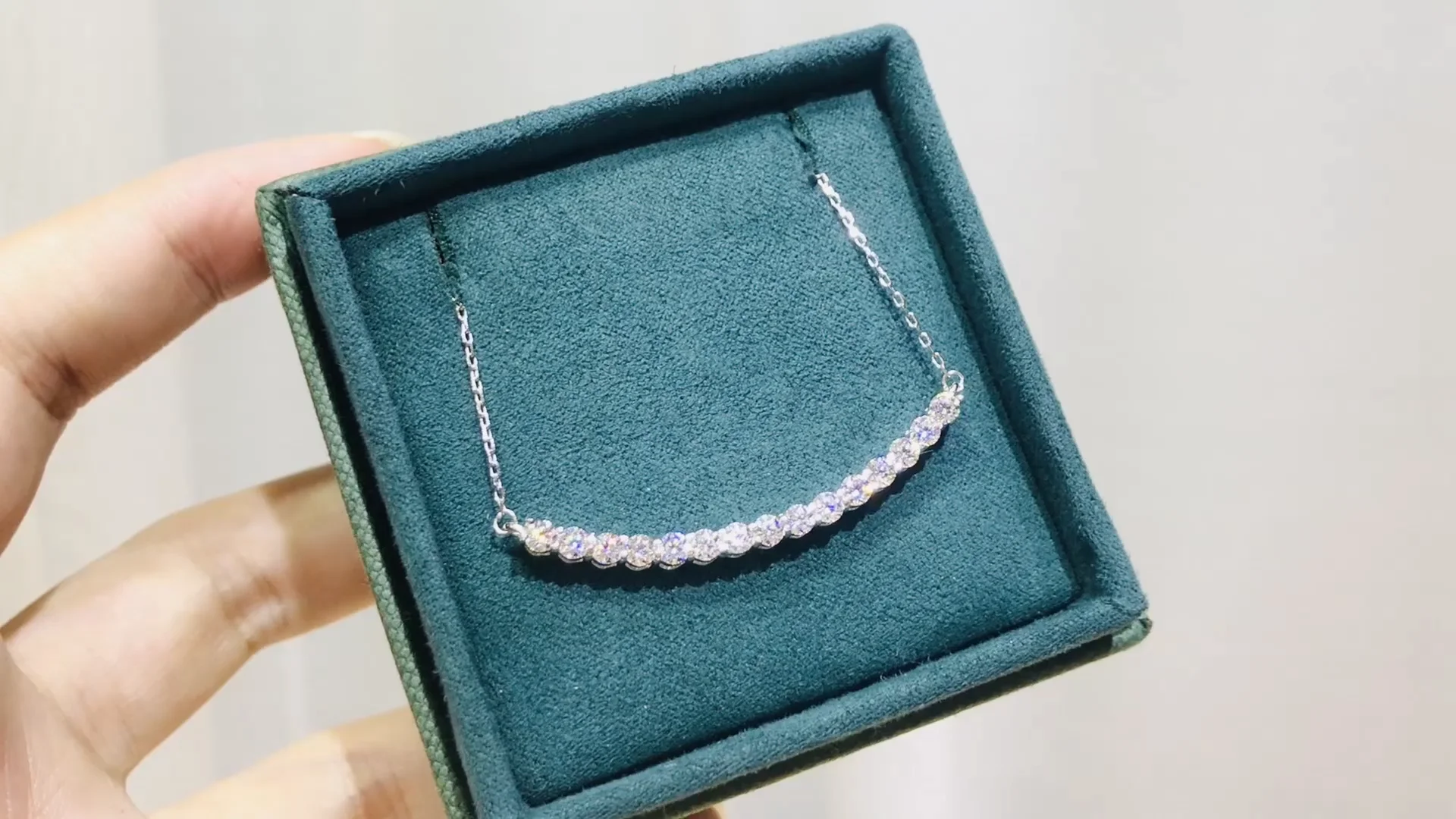 Czcity Moissanite Cuban Link Sterling Silver Chain Necklace Woman ...