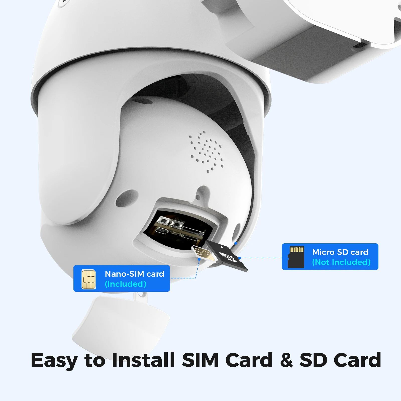 Hiseeu 4g Outdoor Powered Cellular Security Camera Sim Card Solar ...