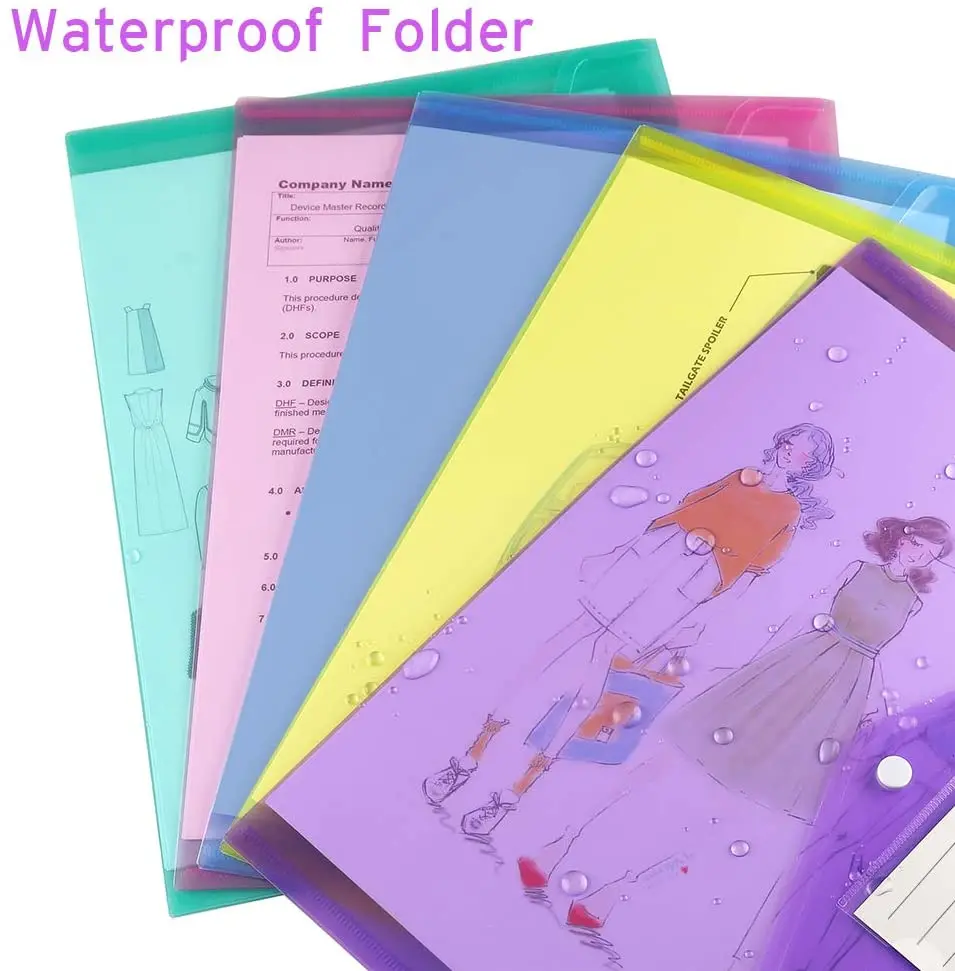 Bview Art A4 Size Plastic Clear File Envelopes Document Folders With ...