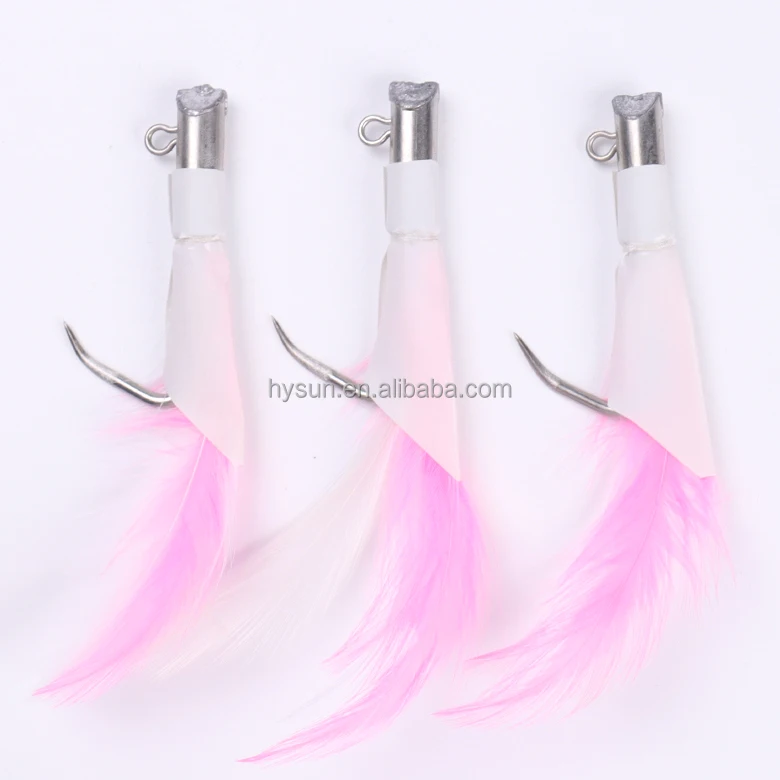 Traditional Japanese Longline Tuna Fishing Hook with Premium Feather Hooks