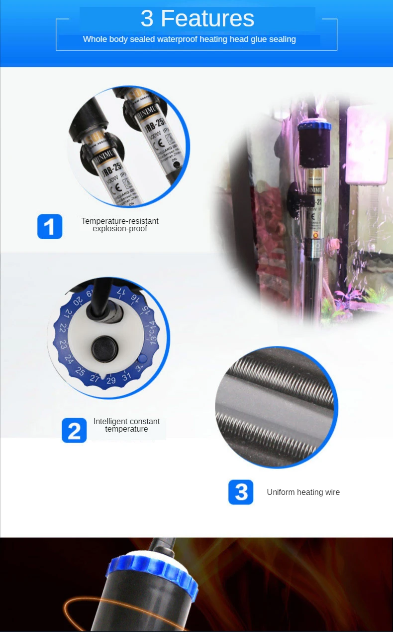 200W JRB-220 Aquarium Adjustable Submersible Temp Heater