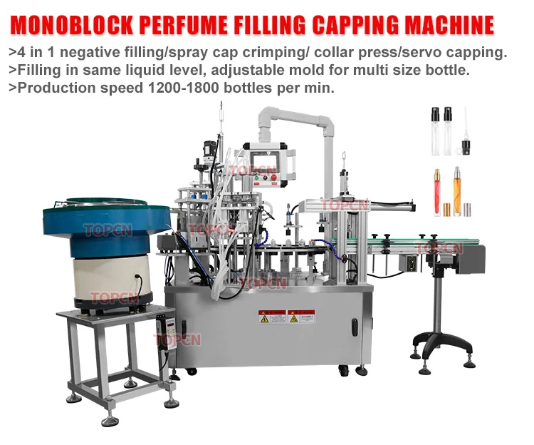 TOPCN Specialized Automatic Perfume Bottle Filling Collar Press Sprayer ...