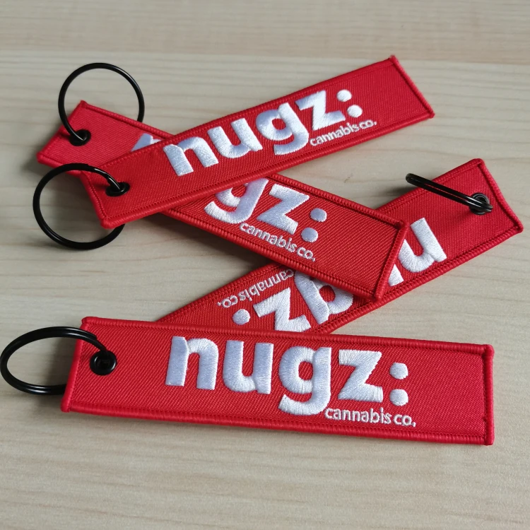 Custom Woven Logo Jet Tag Key Chain - Perfect Promotional Gift