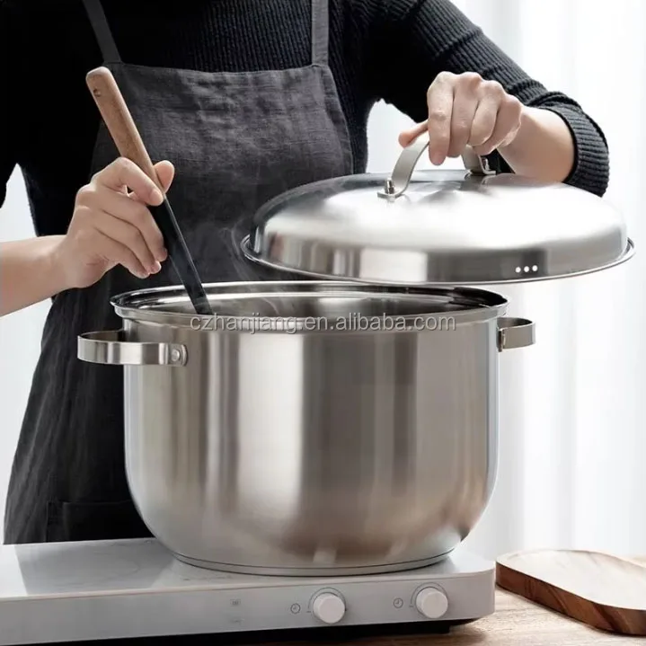 Modern Metal Design Large Cooking Pot Stainless Steel Kitchen Soup ...