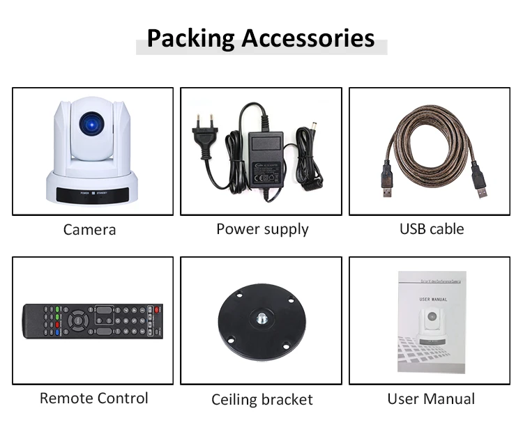 Ptz Conference Camera With Rs232 Rs485 Rs422 Video 10x Optional Zoom ...