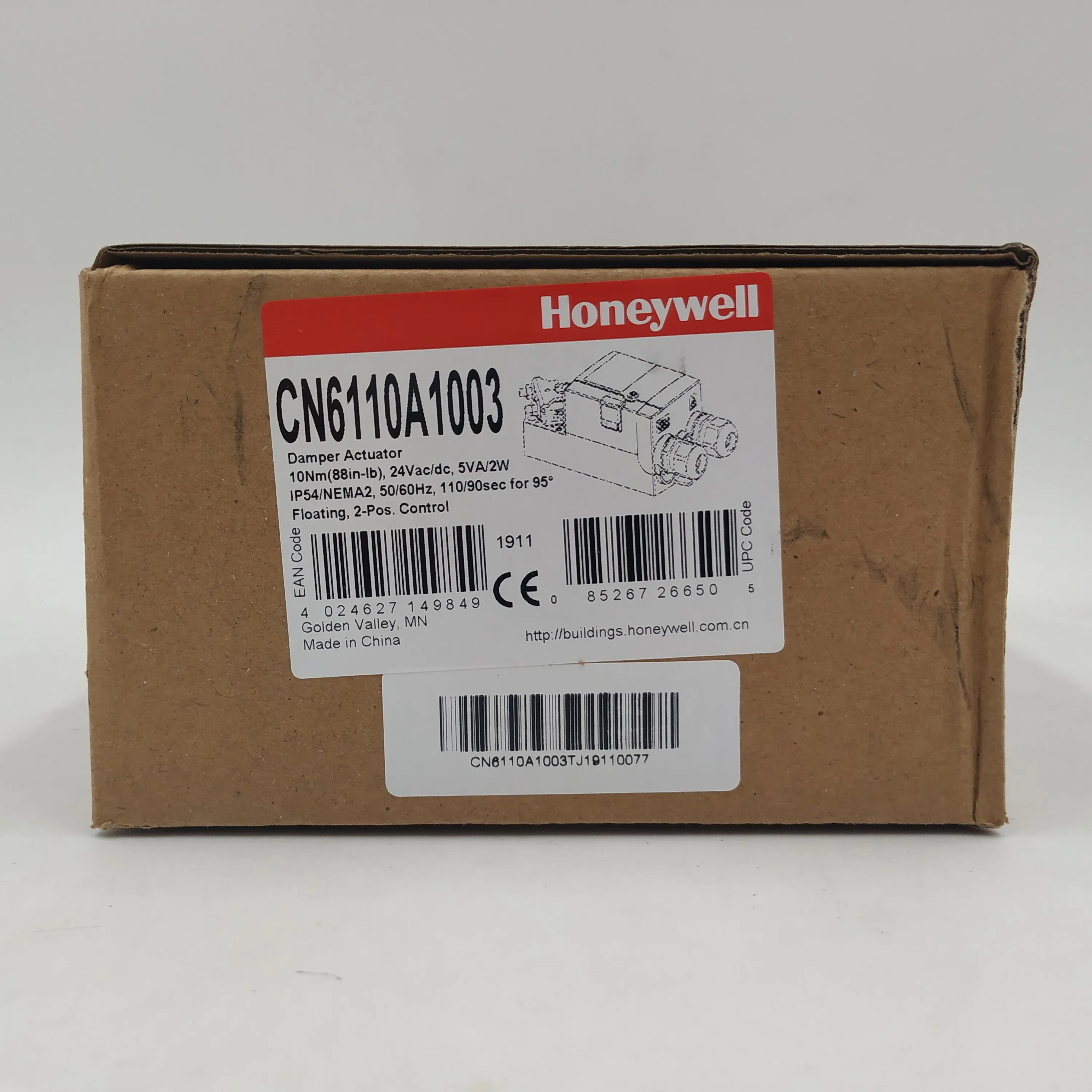 Honeywell Damper Autuator Cn6110a1003 24vac/vdc Floating Control Non ...
