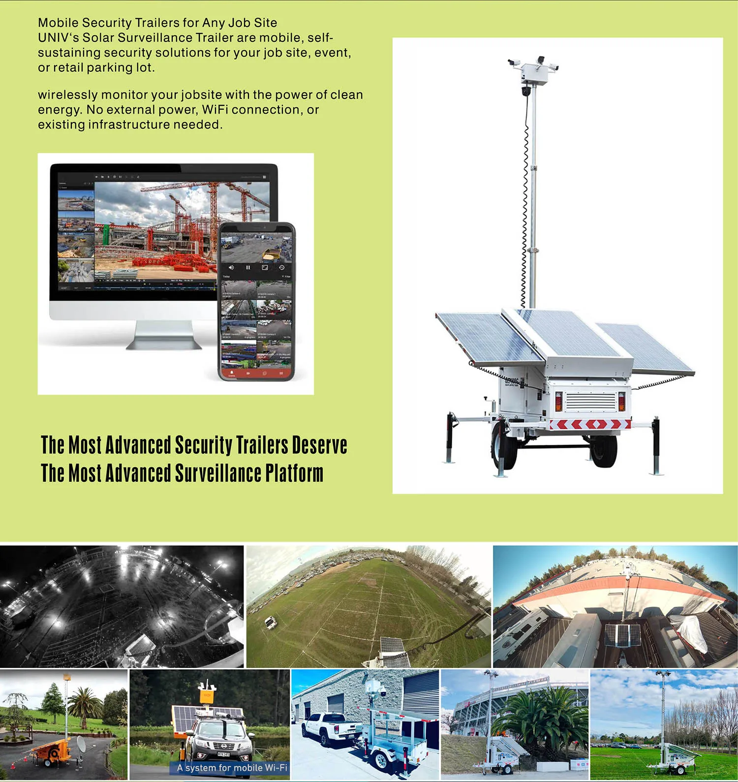 Solar Trailer with Camera and LED Light Surveillance Towers in Australia