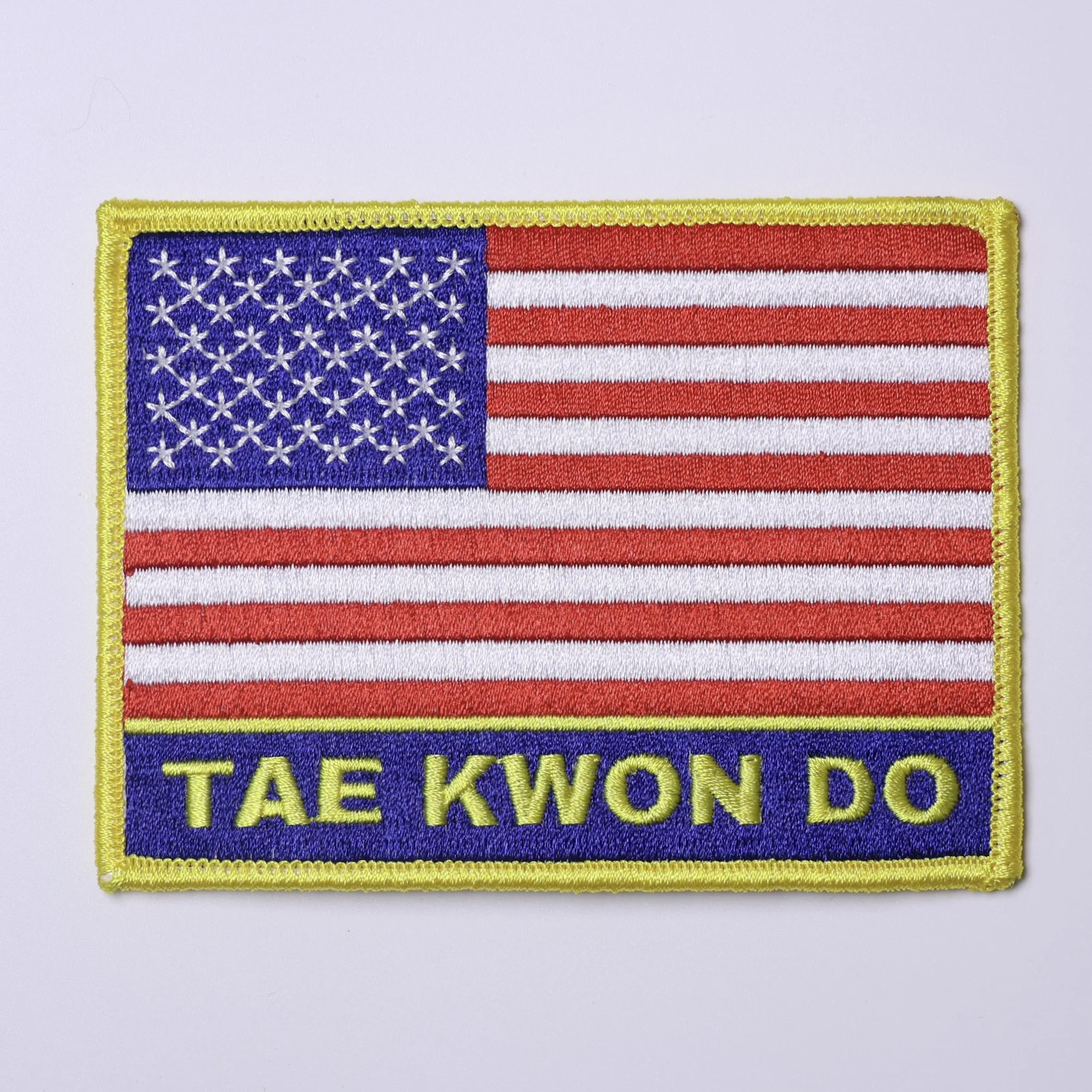 Custom Iron-on Full Embroidery National Flag Patches with Merrow Border ...