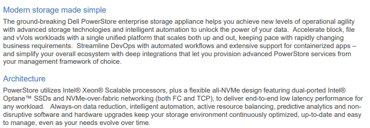 Dell Powerstore 500t Model Specifications Storage Powerstore 500t - Buy ...