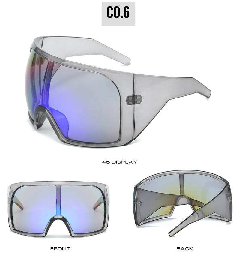 New Trend Y2k Oversized Big Frames Shades Uv400 Fashion Sunglasses Men ...