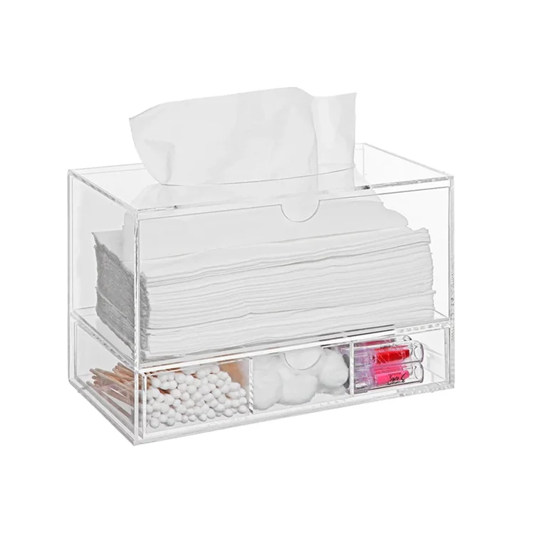 Clear Acrylic Tissue Organizer Acrylic Tissue Paper Rack Drawers ...