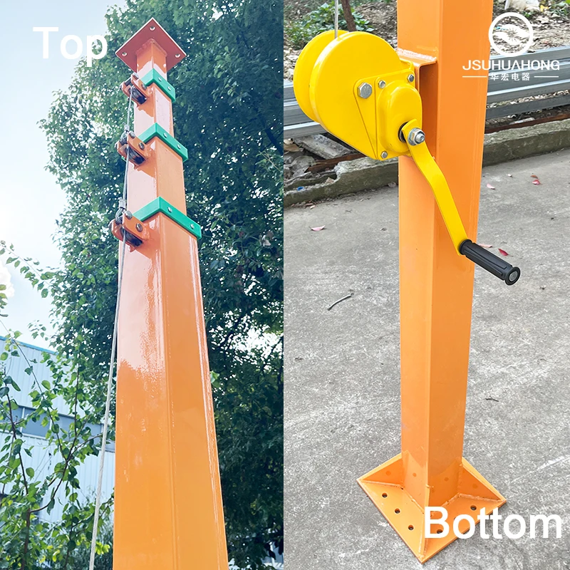 New 3m 4m 5m 6m 7m 8m 9m Telescopic Light Lifting Rod Hand Lifting ...