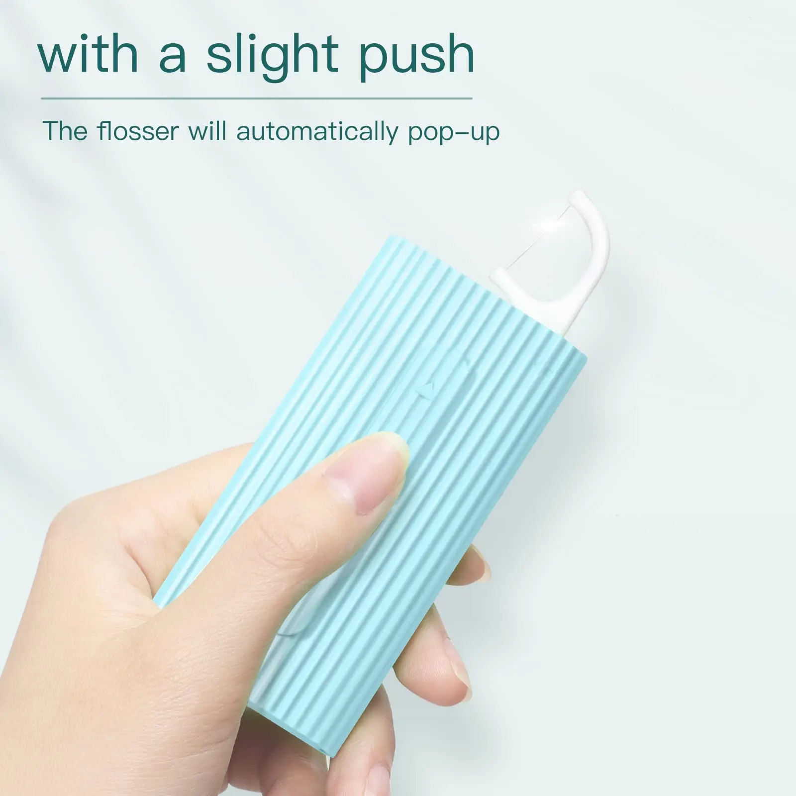 Dental Floss Dipspenser Portable Floss Pick Case-Blue Upgrade Reusable ...