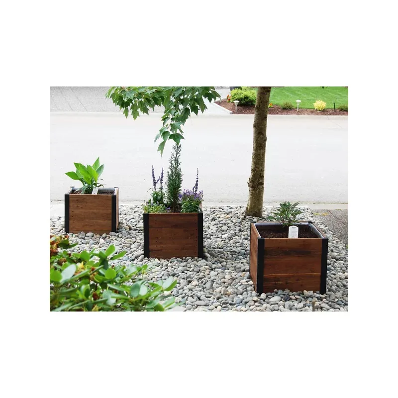 Wooden Square Plant Pot Cube Flowerpot Box With Removable Indoor And ...
