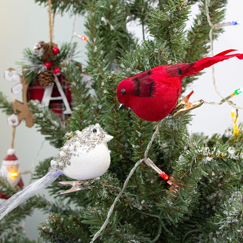 Red Faux Birds Life Size Foam Real Feather Artificial Bird for ...