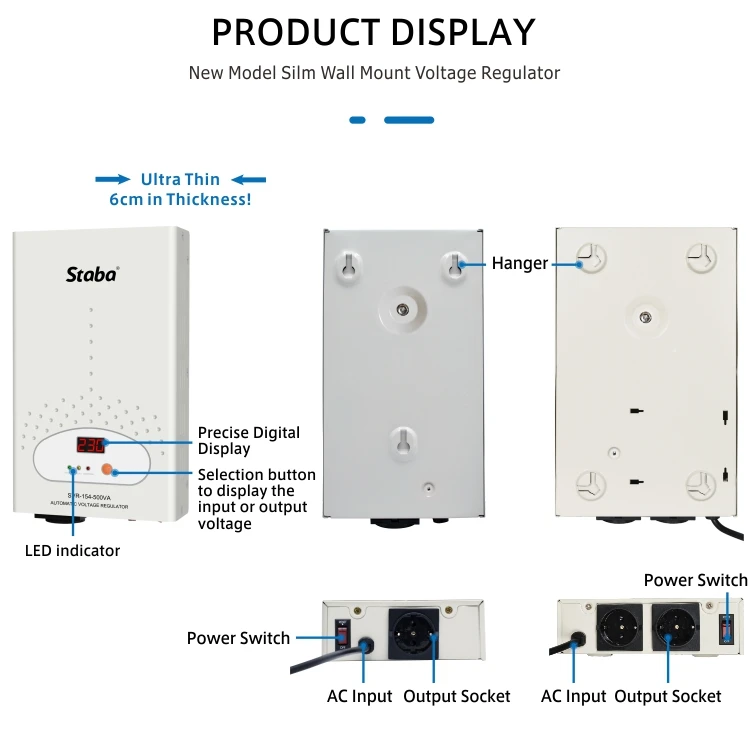 Ultra-slim Relay-Type AVR - OEM Wall-Mounted Voltage Regulator