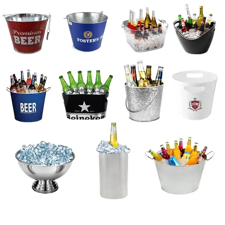 Promotional Bar Use Beer Ice Buckets,Tin Bucket With Handle - Buy ...