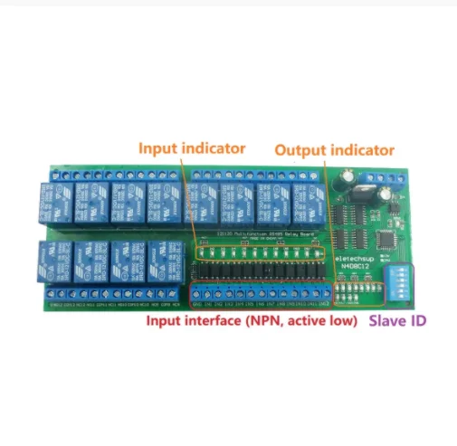 12ch Digital Input Output UART RS485 Relay Module Modbus RTU DIN35 C45 ...