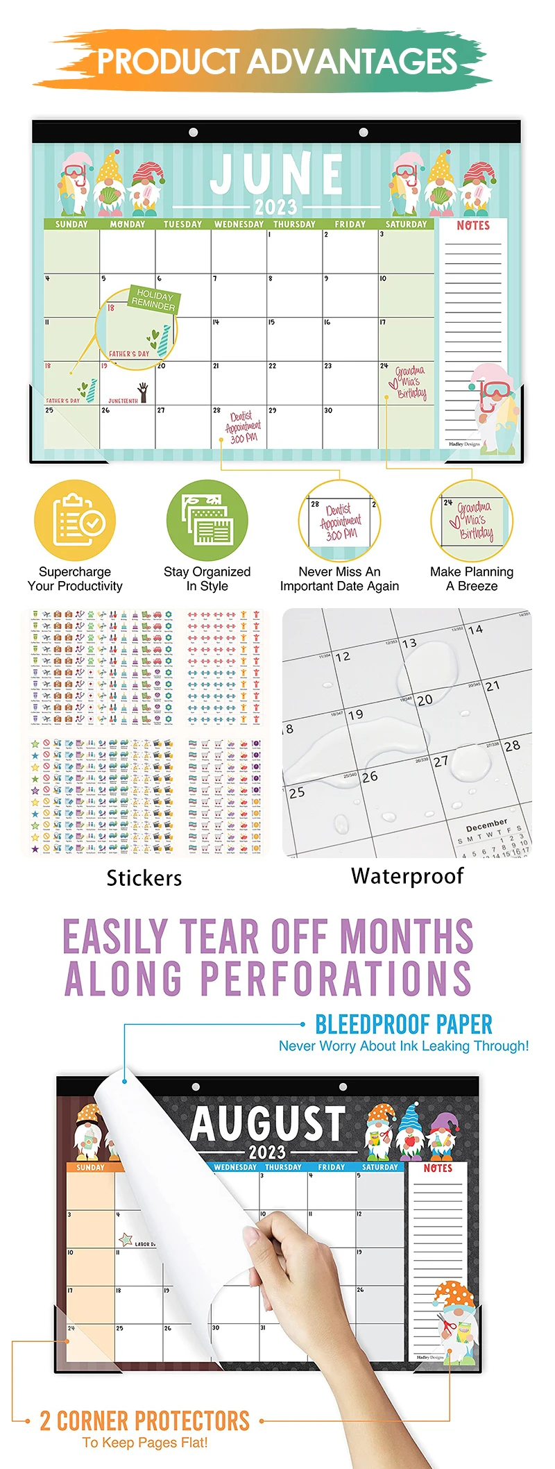 Exquisite Desktop Calendar With Customizable Designs Logo Large Wall ...